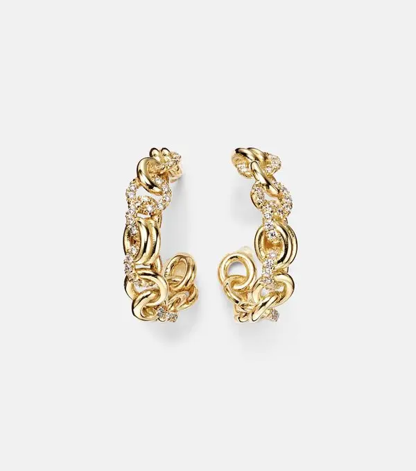 SPINELLI KILCOLLIN Fused Serpens 18kt Yellow Diamond Earrings - Gold