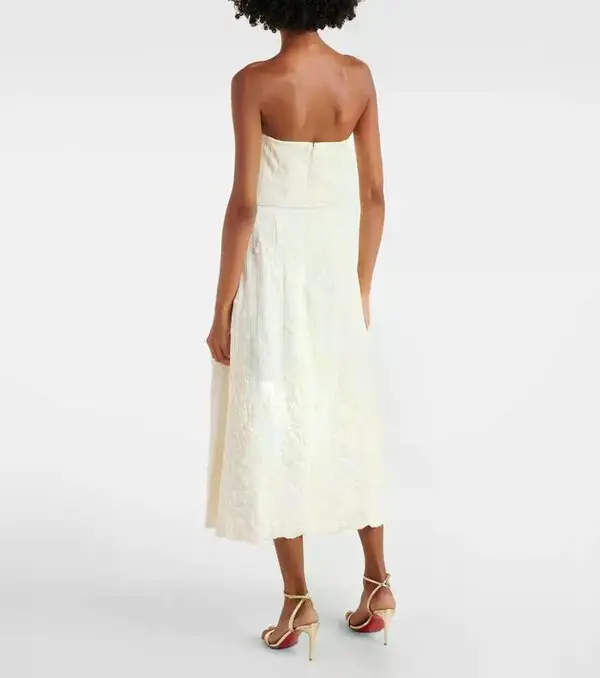 Elie Saab Embroidered Cady Midi Dress