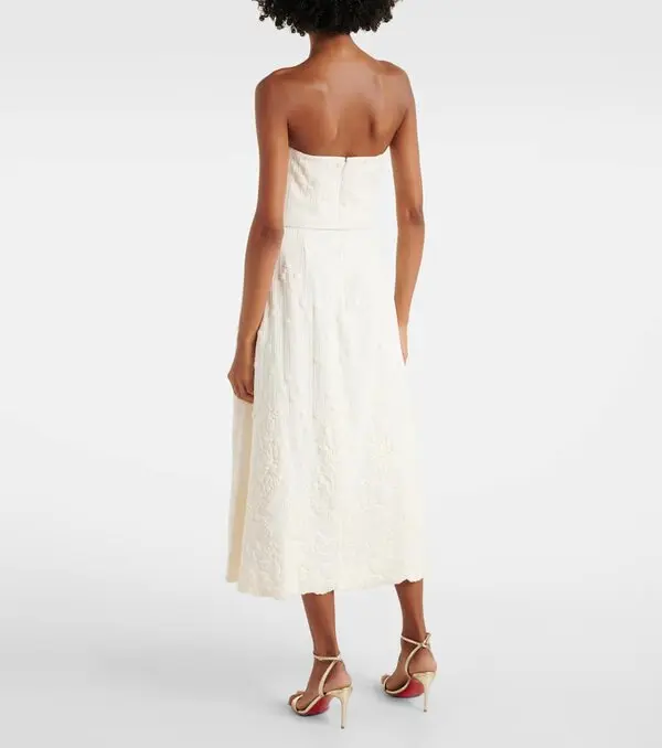 Elie Saab Embroidered Cady Midi Dress