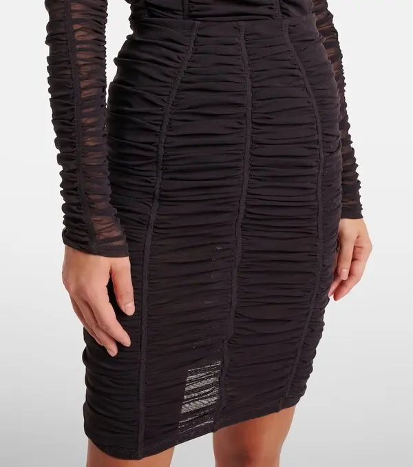 Attico Ruched Jersey Miniskirt
