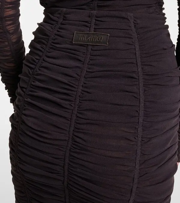 Attico Ruched Jersey Miniskirt