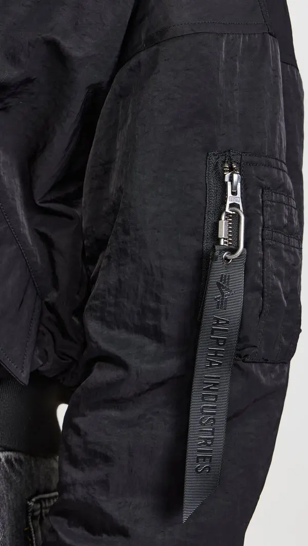 Alpha Industries Shawl Collar Flight Jacket - Black