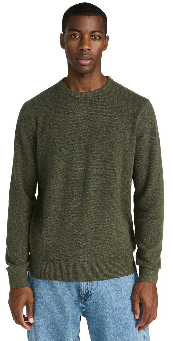 Faherty Brand Jackson Crewneck Sweater - Olive Heather
