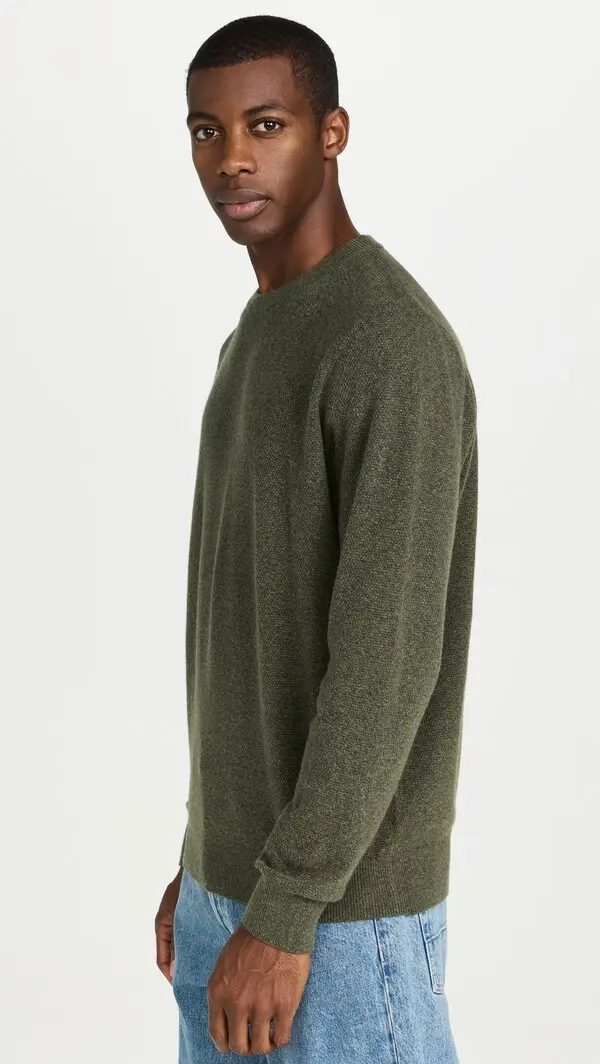Faherty Brand Jackson Crewneck Sweater - Olive Heather