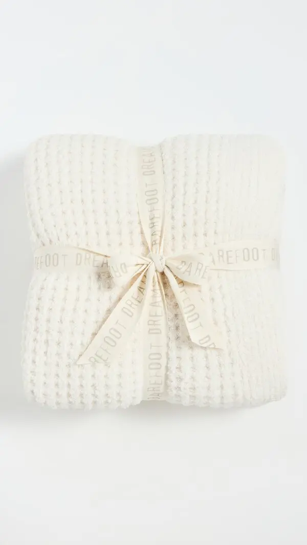 Barefoot Dreams Cozychic Waffle Throw - Cream