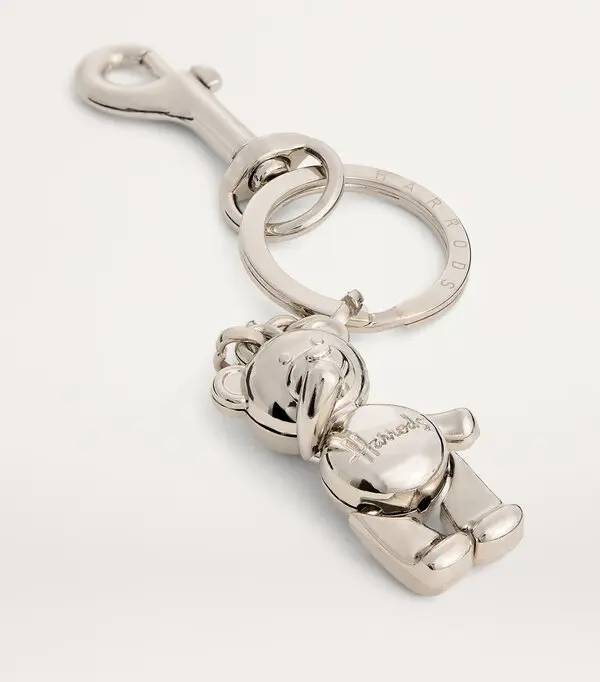 Harrods Jointed Bear Keyring - Silver