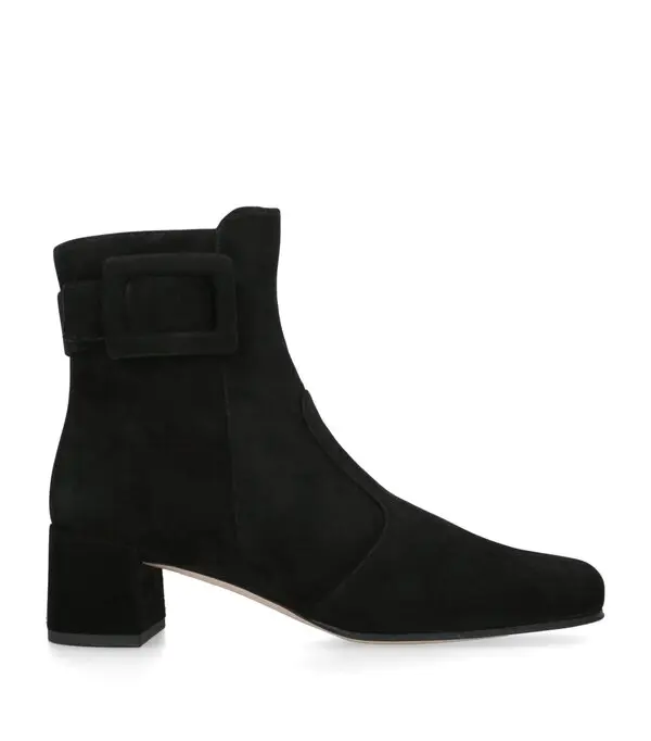ROGER VIVIER Suede Très Vivier Polly Ankle Boots