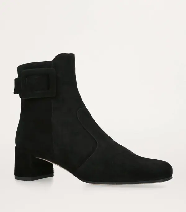 ROGER VIVIER Suede Très Vivier Polly Ankle Boots