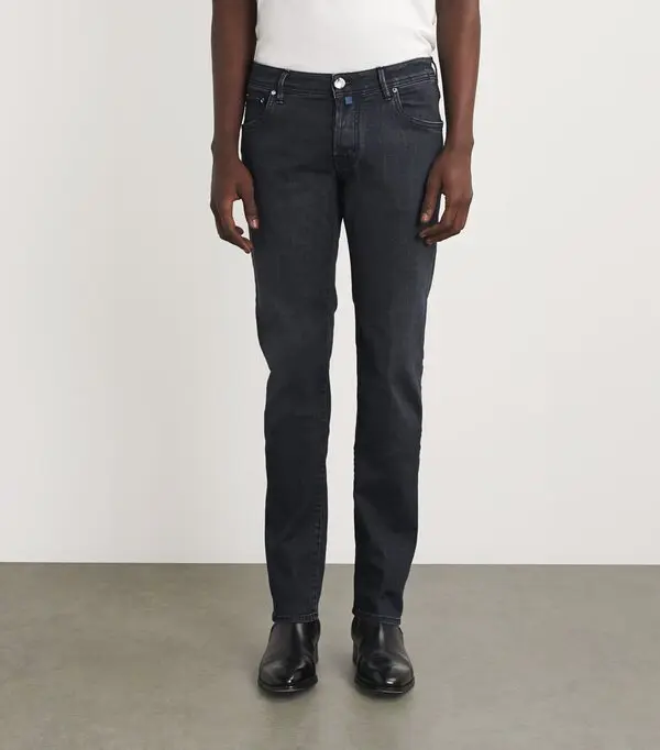 Jacob Cohen Limited Edition Nick Slim Jeans With Lizard-skin Patch
