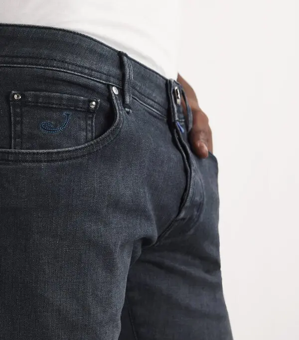 Jacob Cohen Limited Edition Nick Slim Jeans With Lizard-skin Patch