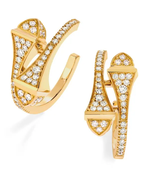 MARLI NEW YORK Cleo Open Hoop Earrings - Gold