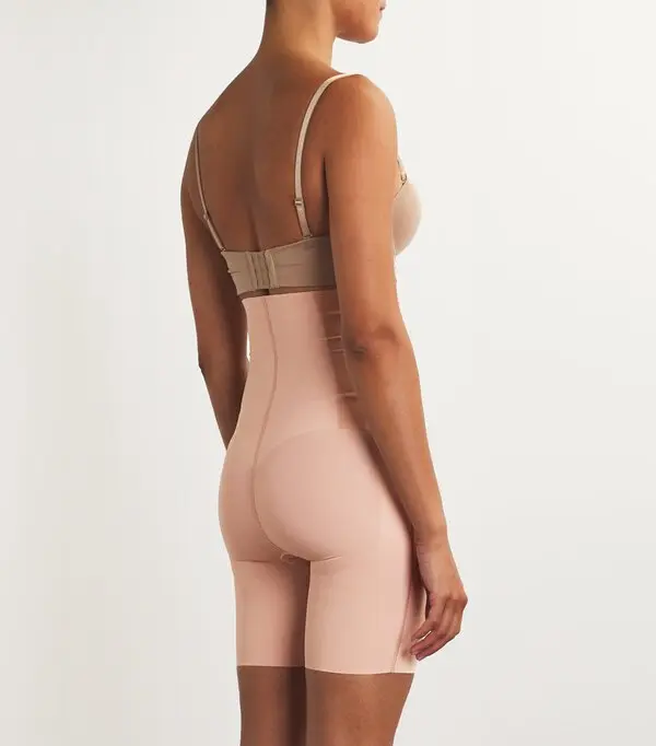 Spanx Supersculpt Totalcontour High-waisted Mid-thigh Shorts - Beige