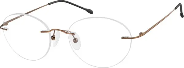 Zenni Oval Rimless Eyeglasses - Brown