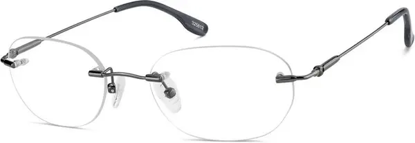 Zenni Oval Rimless Eyeglasses - Gray