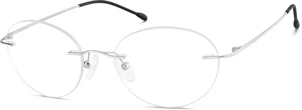 Zenni Oval Rimless Eyeglasses - White/silver