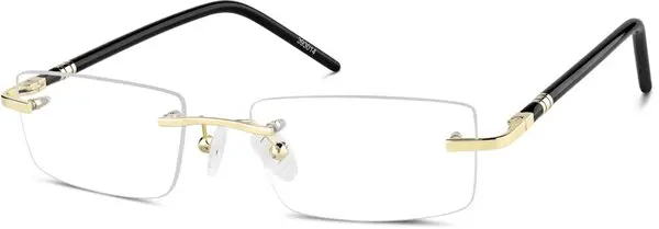 Zenni Rectangle Rimless Eyeglasses - Gold