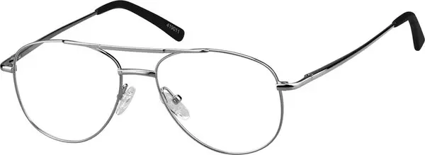 Zenni Retro Aviator Eyeglasses With Stainless Steel Full Rim Frame - Silver