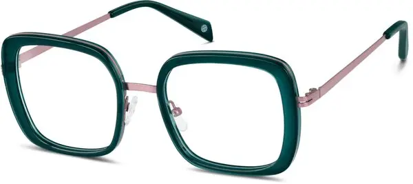 Zenni Artsy Square Full Rim Eyeglasses - Ocean