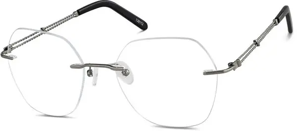 Zenni Geometric Rimless Titanium Frame - Gray