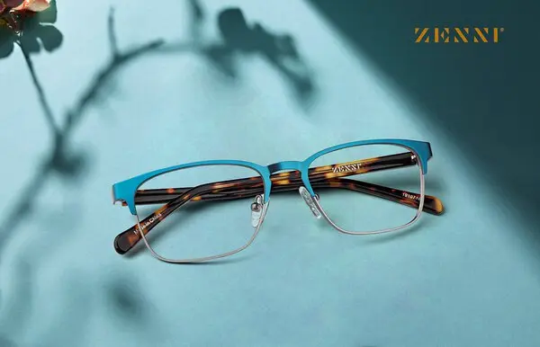 Zenni Classic Browline Mixed Frame Eyeglasses