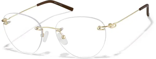 Zenni Round Eyeglasses With Metal Frame - Gold