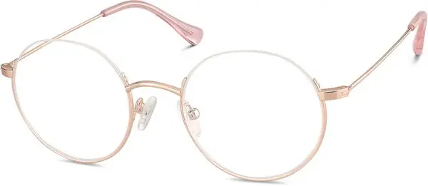 Zenni Round Eyeglasses With Metal Frame - Pink