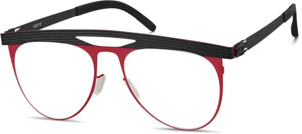 Zenni Aviator Full Rim Metal Frame - Crimson