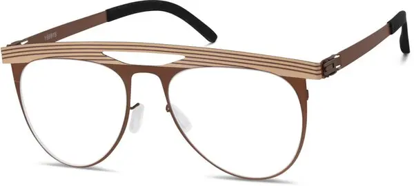 Zenni Experimental Aviator Full Rim Glasses - Latte