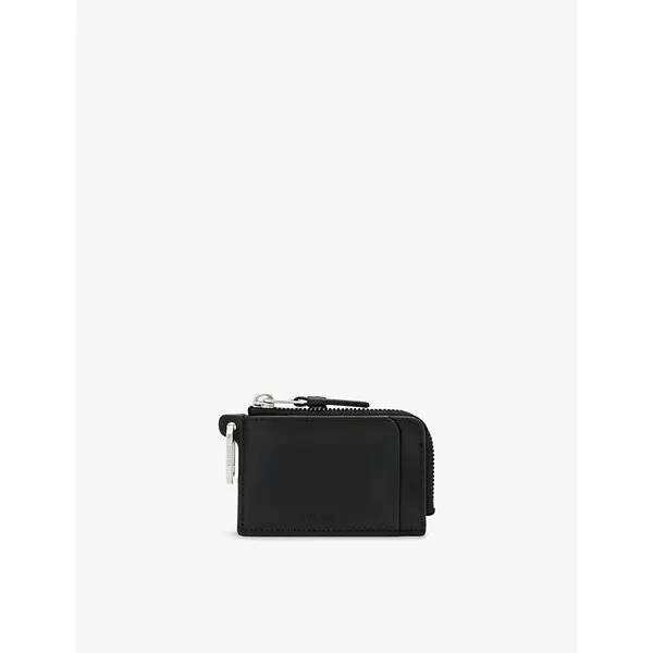 ALLSAINTS Remy Logo-debossed Square Leather Wallet - Black/silver
