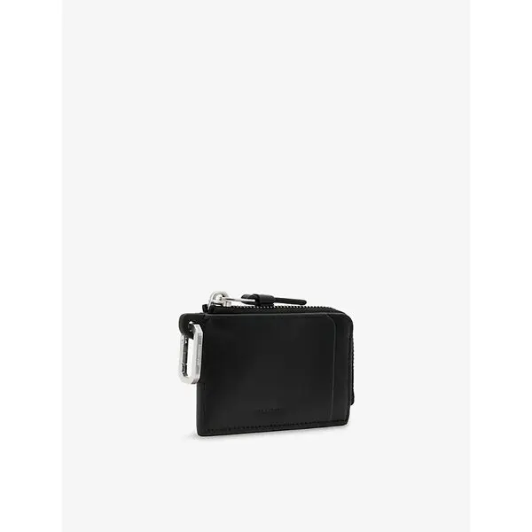 ALLSAINTS Remy Logo-debossed Square Leather Wallet - Black/silver