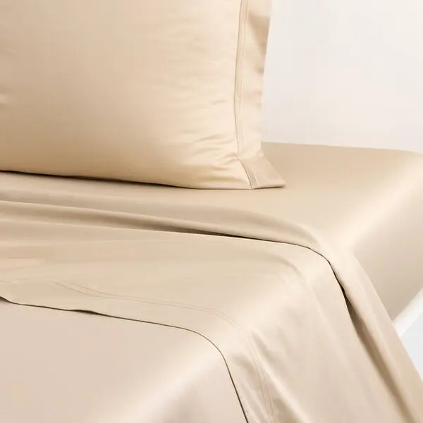 YVES DELORME Triomphe Cotton Flat Sheet - Dune
