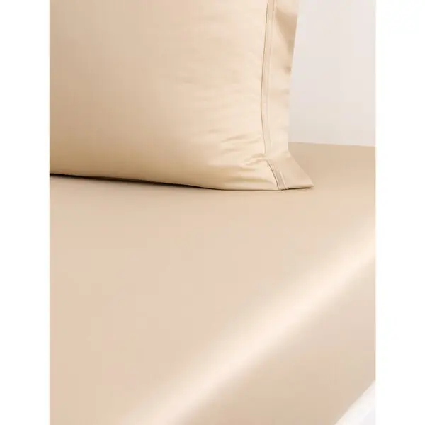 YVES DELORME Triomphe Cotton-sateen Fitted Sheet - Dune