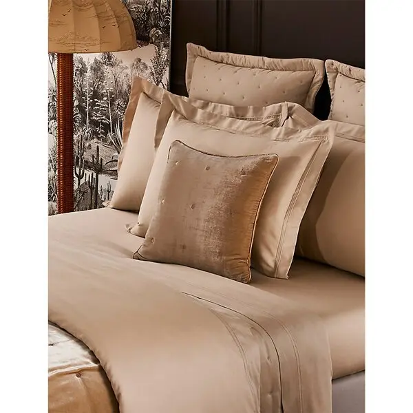 YVES DELORME Triomphe Cotton-sateen Fitted Sheet - Dune