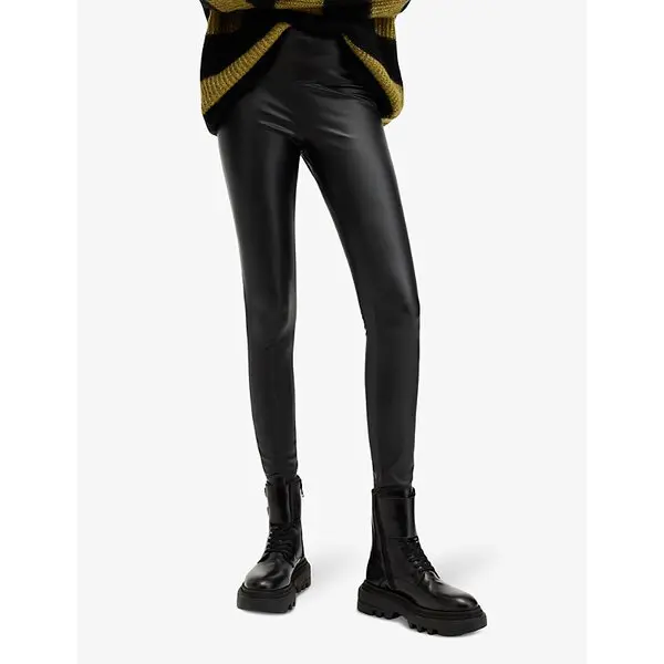 ALLSAINTS Cora High-rise Faux-leather Leggings - Black