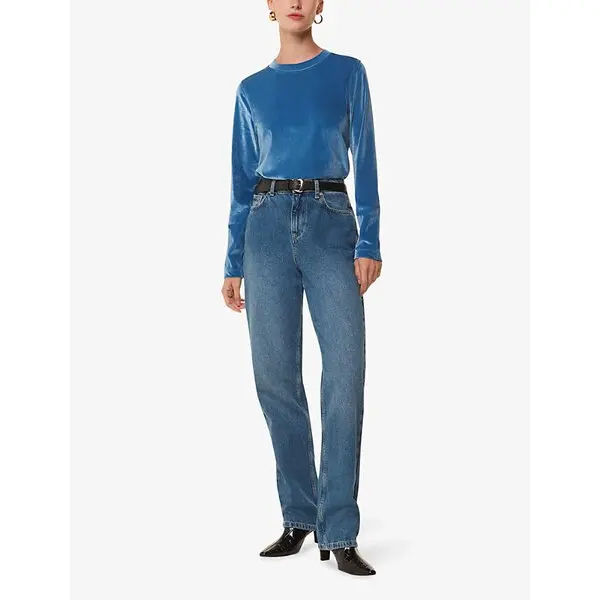 Whistles Olivia Velvet Stretch-woven Top