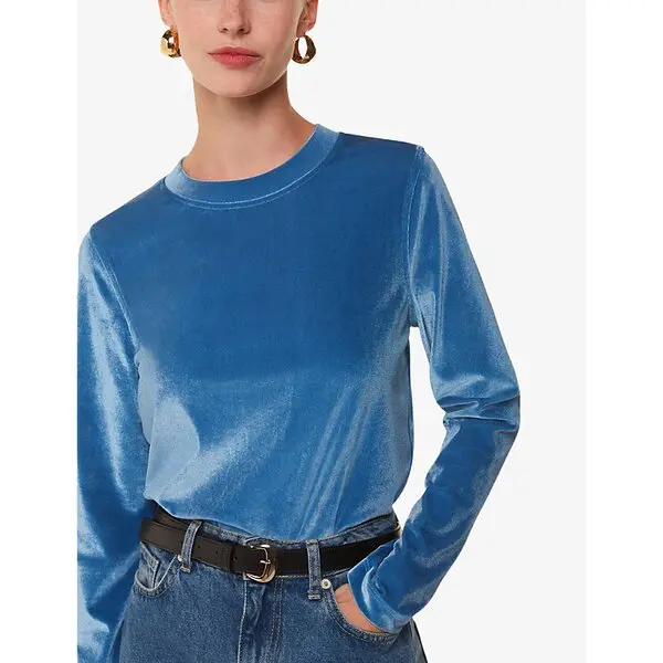 Whistles Olivia Velvet Stretch-woven Top