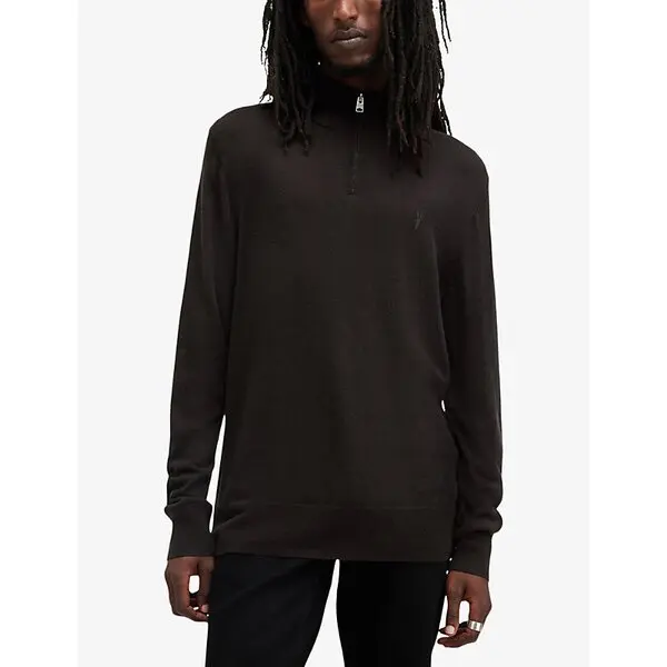 ALLSAINTS Kilburn Funnel-neck Wool-blend Jumper - Coffee Brown
