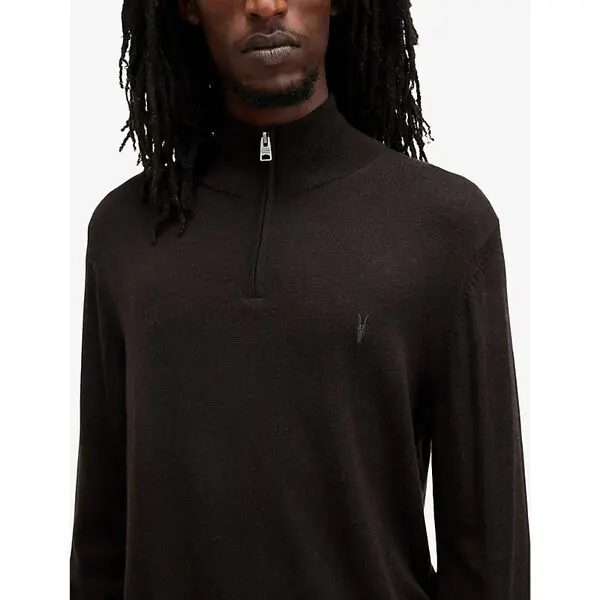 ALLSAINTS Kilburn Funnel-neck Wool-blend Jumper - Coffee Brown