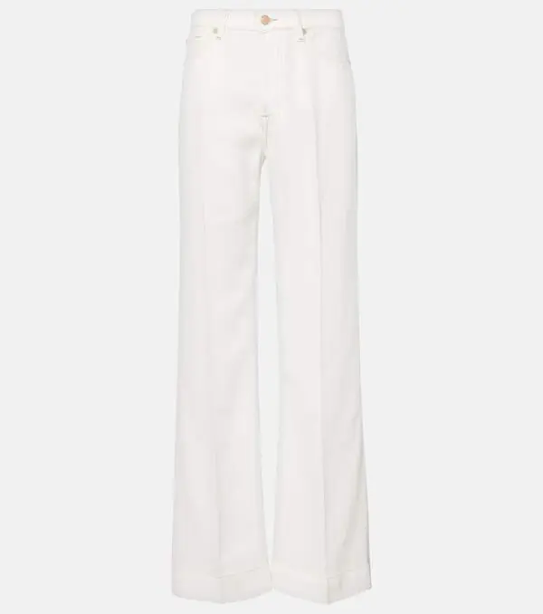 7 For All Mankind Mid-rise Wide-leg Jeans