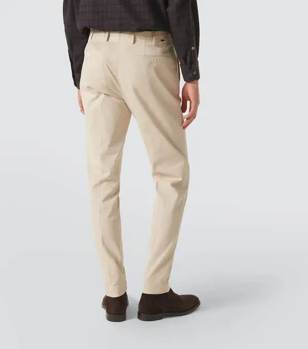 SLOWEAR Incotex Pleated Cotton Tapered Trousers