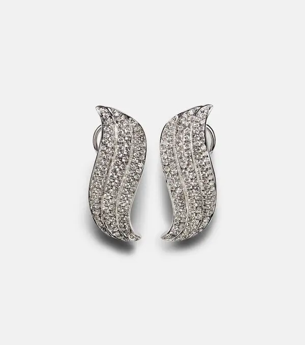 ANITA KO Celeste Small 18kt White Gold Diamond Earrings - Silver