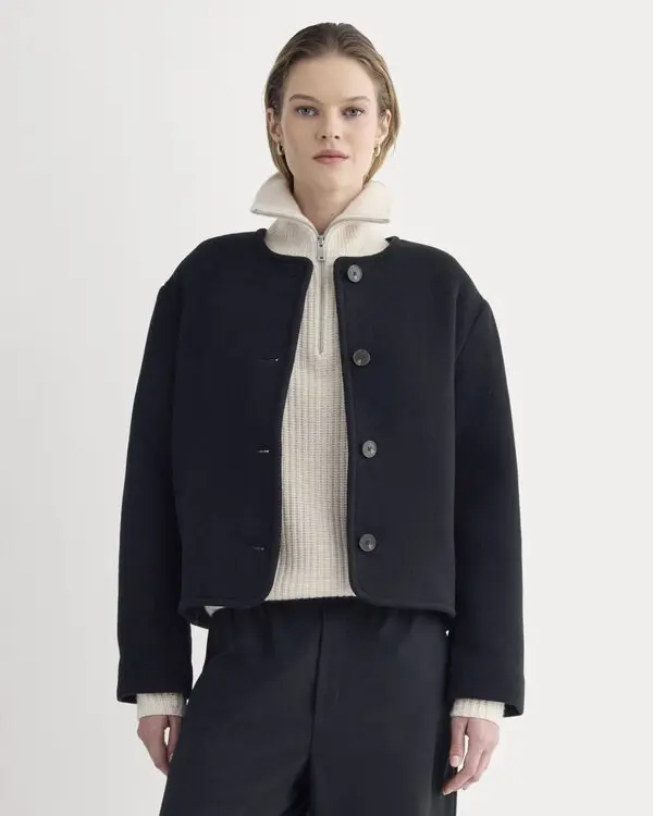Everlane Wool Cocoon Coat - Black