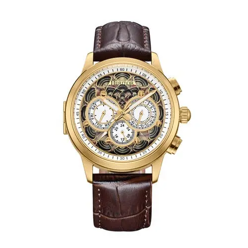 HERITOR AUTOMATIC Apostle Leather-band Watch - Gold/brown