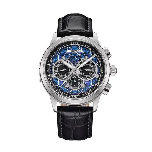 HERITOR AUTOMATIC Apostle Leather-band Watch - Silver/black