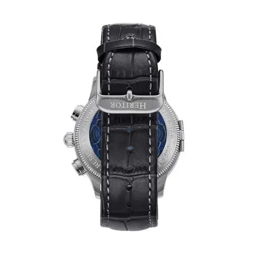 HERITOR AUTOMATIC Apostle Leather-band Watch - Silver/black