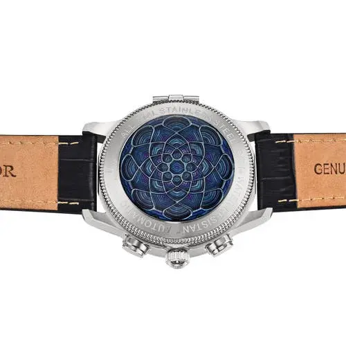 HERITOR AUTOMATIC Apostle Leather-band Watch - Silver/black