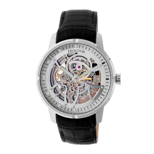 HERITOR AUTOMATIC Heritor Ryder Skeleton Strap Watch - Silver