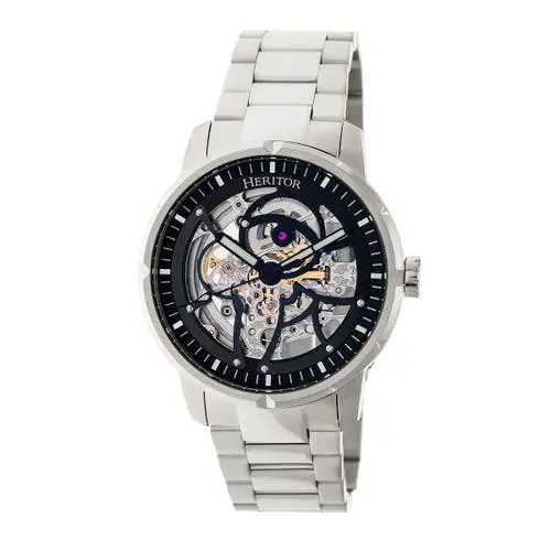 HERITOR AUTOMATIC Heritor Ryder Skeleton Strap Watch - Silver/black