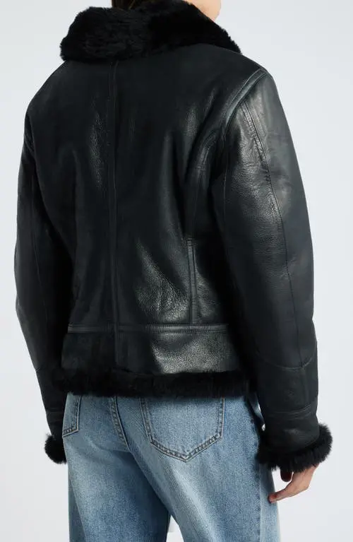 SCHOTT B-3 Genuine Shearling-lined Leather Bomber Jacket