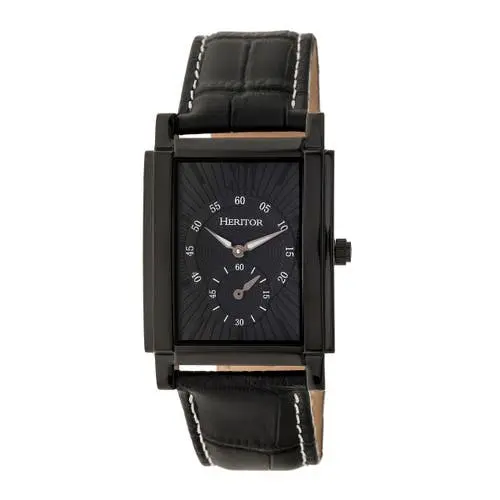 HERITOR AUTOMATIC Frederick Leather-band Watch - Black